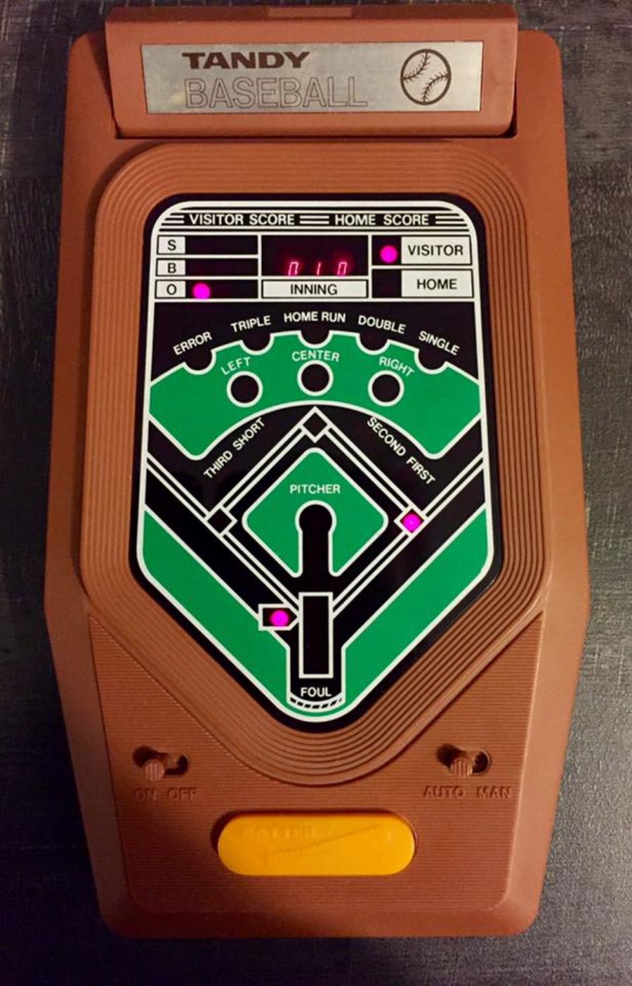 2-Player Baseball Tandy (1981) Retro Handheld Games